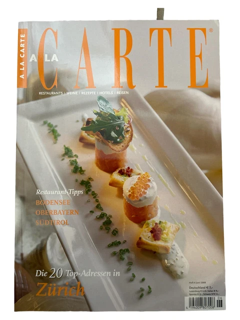 A LA CARTE Juin 2008 Restaurants Recettes Voyages EUR 13,95 - PicClick FR