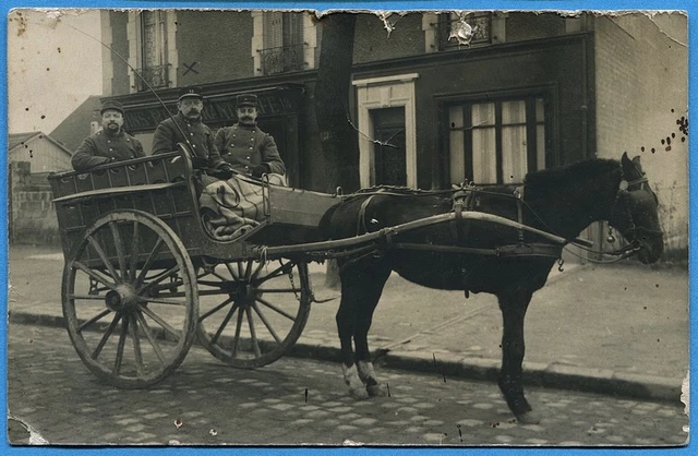 CPA PHOTO: SOLDATS du 22° RIT dans une charrette / Guerre 14-18 EUR 20 ...