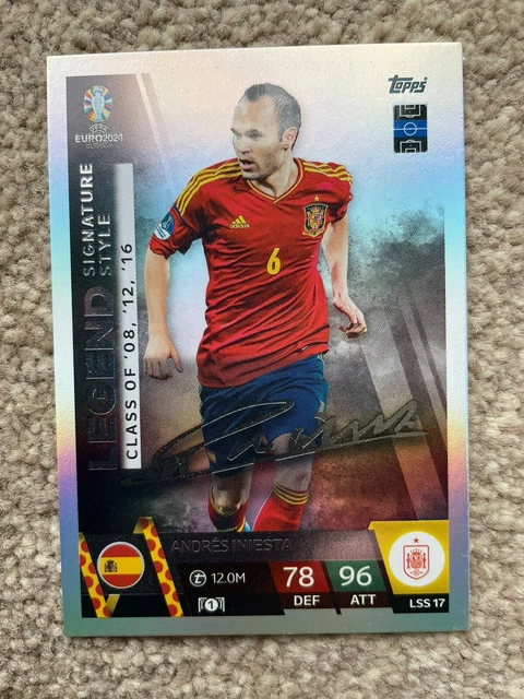 CARTA TOPPS MATCH Attax EURO 2024 LEGEND Firma Andres Iniesta LSS 17 ...