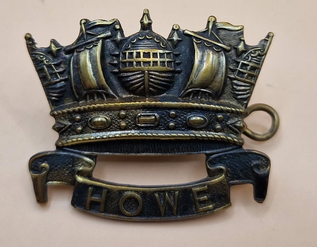 WW1 BRITISH ARMY/NAVY Cap Badge Royal Naval Howe Division Brass With ...