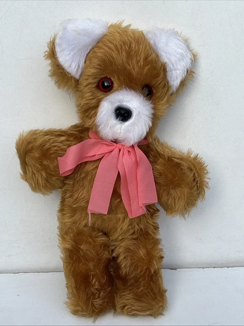 VINTAGE TEDDY BEAR With Pink Bow No Tags Or Markings. £9.99 - PicClick UK