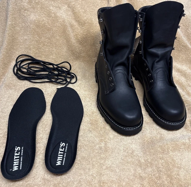 WHITE'S BOOT MEN'S Hillyard 8”Lace-Up Work Boot-Soft Toe-mens 9.5 D-BLK ...