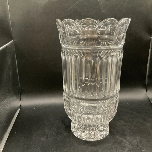 CRYSTAL VASE MADE In Poland Fifth Avenue Scalloped Rim Footed Decor 73c ...