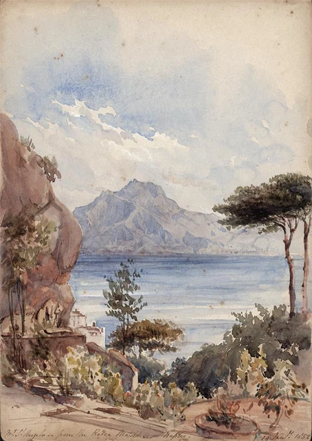 GEORGE E HOWMAN Watercolour Painting FROM VILLA ROCCA MATILDE NAPLES ...