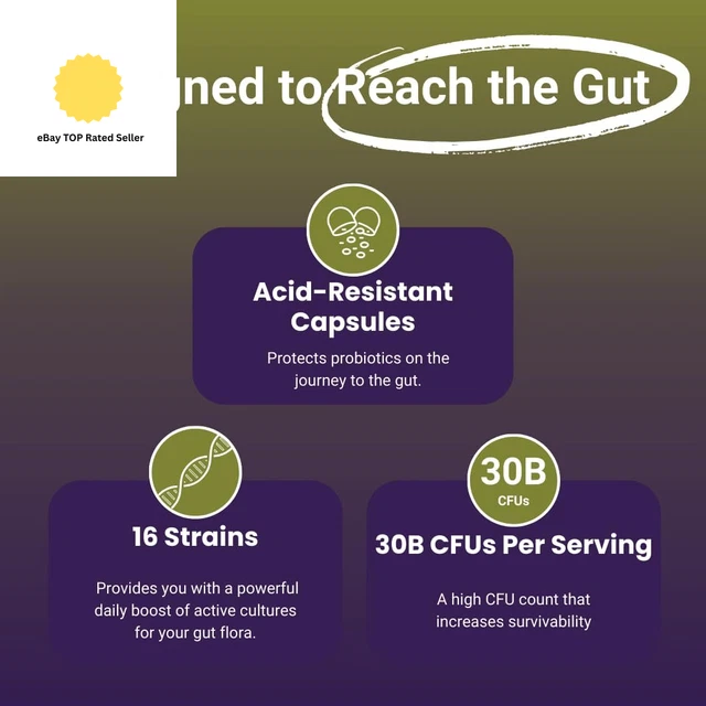 BIO CULTURES COMPLEX Probiotics for Gut Health - High Strength 30 Bil £ ...