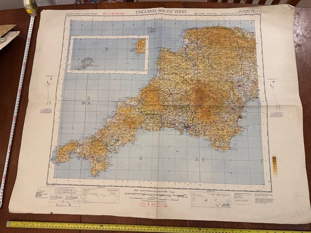 ORIGINAL WW2 BRITISH Army RAF Navy Base Map of England - South West ...