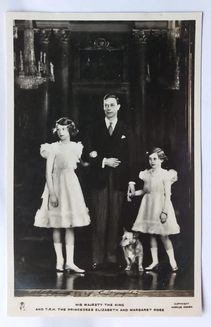 KING GEORGE VI & Daughters Marcus Adams Tuck's No.5418E RP Postcard c ...