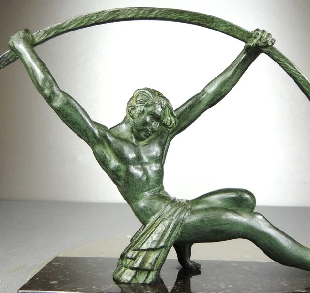 1920/1930 DH. CHIPARUS Sculpture Statue Art Deco Men Athlete Nu Bronze ...