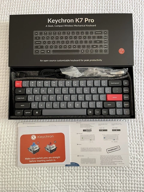 KEYCHRON K7 PRO Wireless Mechanical Keyboard RGB Hot-swappable 65% Red ...