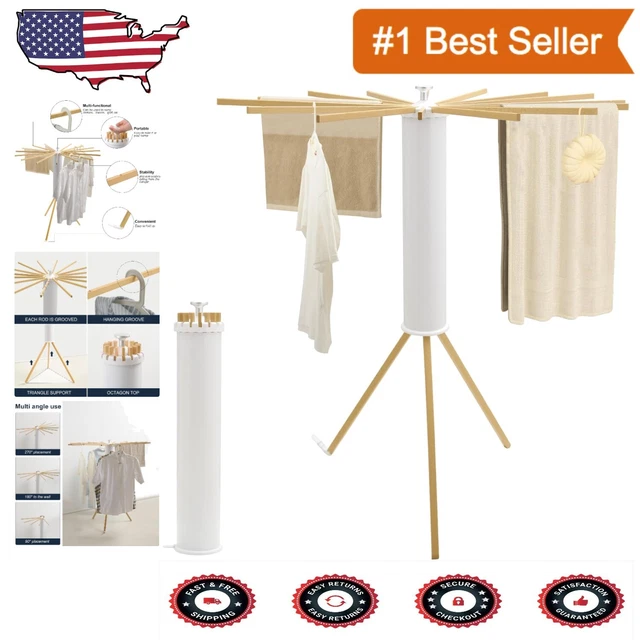 WOODEN TRIPOD CLOTHES Drying Rack - Portable & Foldable with 16 ...