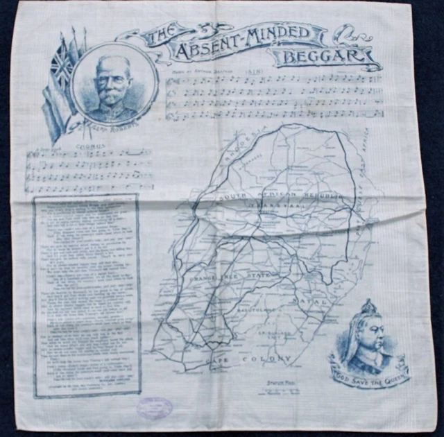 ANTIQUE BOER WAR MAP of South Africa - The Absent Minded Beggar ...