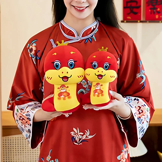 FLUFFY SNAKE DOLL Chinese Zodiacs Snake Figure Snake Plush Toys Snake ...