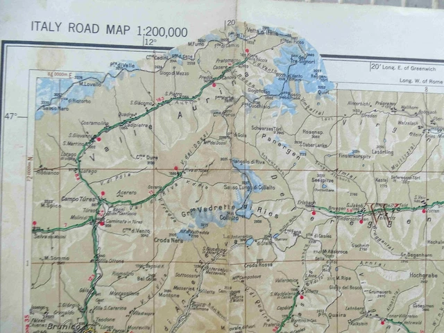 WWII 1943 US Army, Northern Italy Road Map Sheet 3 Army Map Service Ams ...