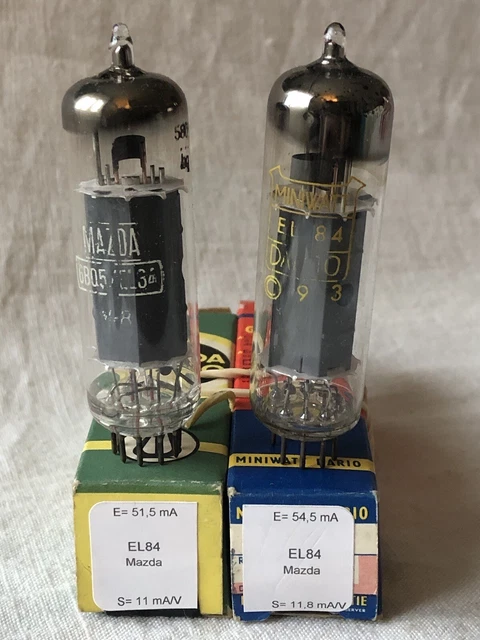 EL84 6BQ5 MAZDA matched pair Vacuum Tube, lampe, Röhre, Valve. NOS NIB EUR 79,90 - PicClick FR