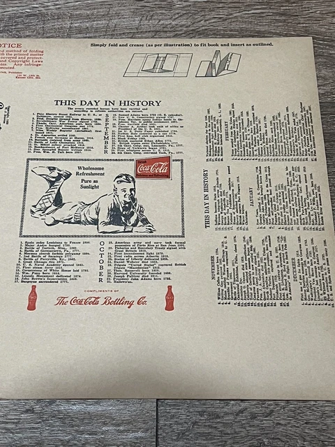 RARE NOS VINTAGE 1930 Coca Cola Book Cover Coke School Text Book New £ ...