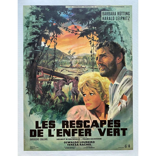 LES RESCAPES DE L'ENFER VERT Affiche de film entoilée - 60x80 cm ...