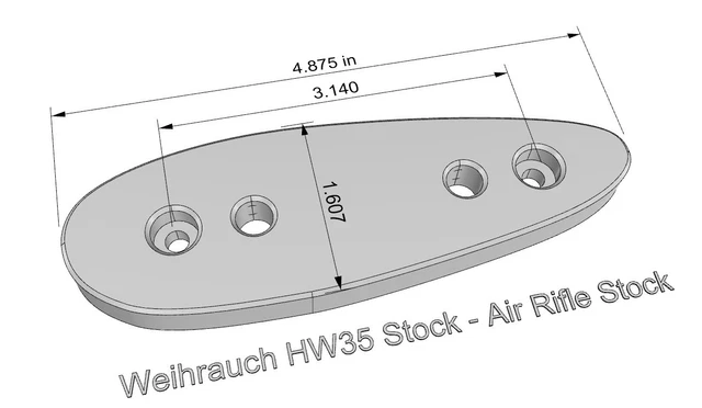 3 WAY ADJUSTABLE Butt Plate - Weihrauch HW35 Stock - Air Rifle Stock ...