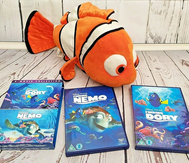 FINDING DORY AND Finding Nemo Double Pack DVD & Disney Store Nemo plush ...