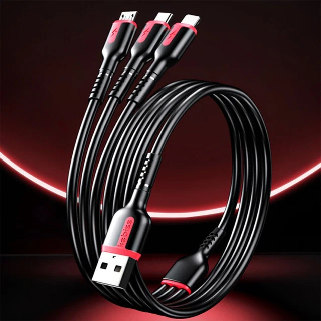 IOS MICRO USB 3 In 1 Data Cable 3 In 1 Charging Cord Data Cord Charge ...