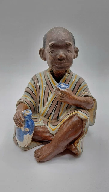 ANTIQUE VINTAGE CHINESE Mud Man Nodder Nodding Head Figurine £13.97 ...