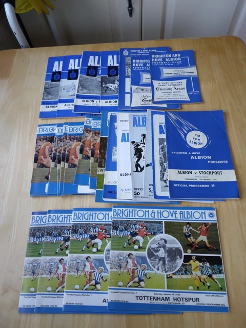 COLLECTION OF 26 Brighton 1960's, 1970's & 1980's Home football ...