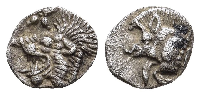 FITZ GREEK MYSIA Kyzikos Hemiobol 450 BC Boar Lion Tuna Silver µFIM1978 ...