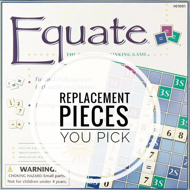 EQUATE MATH GAME Replacement Pieces Multiplication Division Addition ...