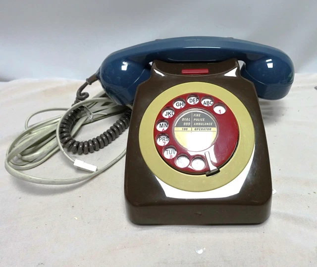 GPO 8764G DIAL telephone brown blue yellow red vgc working £31.99 ...