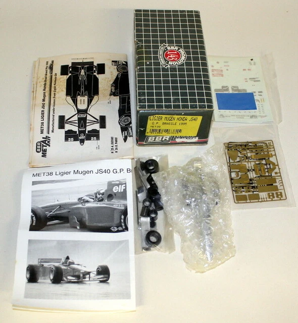 BBR 1/43 - Ligier Mugen Honda JS40 Brazil 95 White Metal model car kit ...