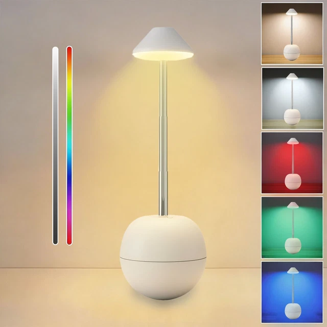 LED CORDLESS TOUCH Desk Lamp Rechargeable Dimmable Bar Table Night ...