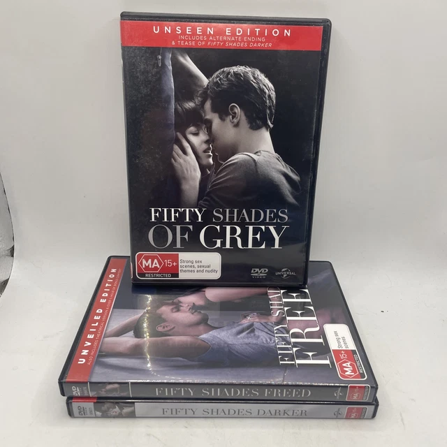 FIFTY SHADES OF Grey Darker Freed Trilogy Unmasked Unseen Unveiled DVD ...
