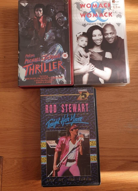 VHS MUSIC BUNDLE Iconic Tapes - Michael Jackson - Rod Stewart - Womack ...