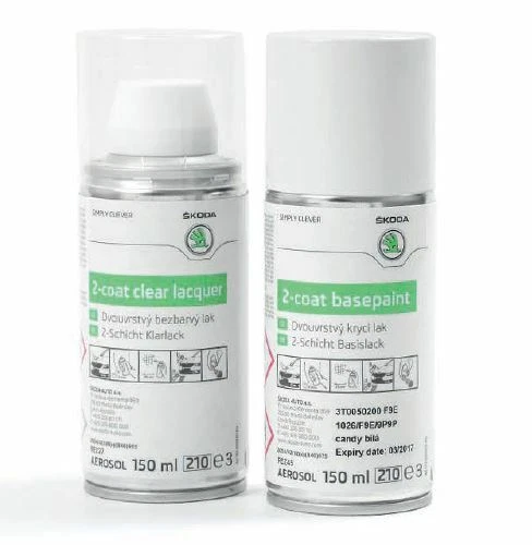 ORIGINAL SKODA LACKSPRAY Set LF8J Anthrazit Grau Metallic Lack Spray ...