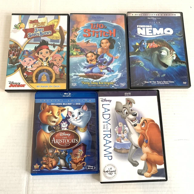 DISNEY DVD LOT Of Movies Lio Stitch Nemo Aristocrats Lady Tramp Jake ...