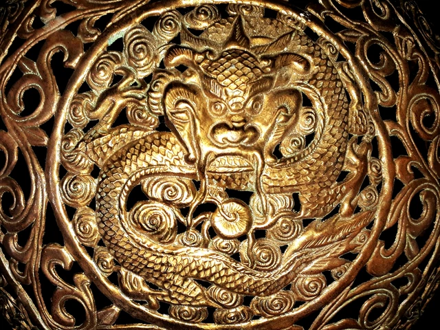 BRULEUR D'ENCENS PARFUMS ASIATIQUE DRAGONS ANTIQUE BOULE A SUSPENDRE ...
