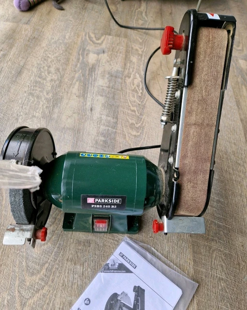 PARKSIDE BENCH GRINDER With Belt Sander PBS 240 B2 working With ...