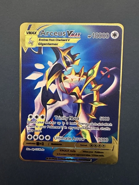 ARCEUS VMAX GOLD Metal Pokemon Card Collectible Gift/Display EUR 10,99 ...