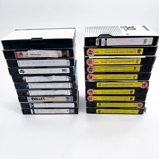 20X ASSORTED VHS Tapes Recorded (previously blank) Sony Maxell TDK Nec ...