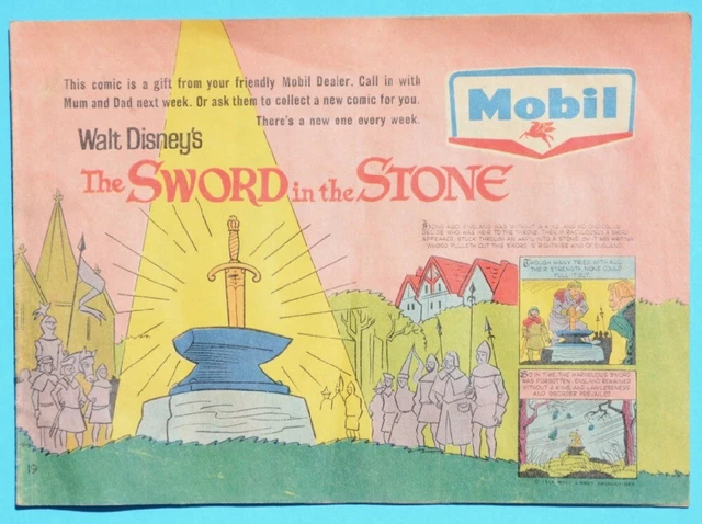 WALT DISNEY’S THE Sword in the Stone promotional comic #19 MOBIL Oil ...
