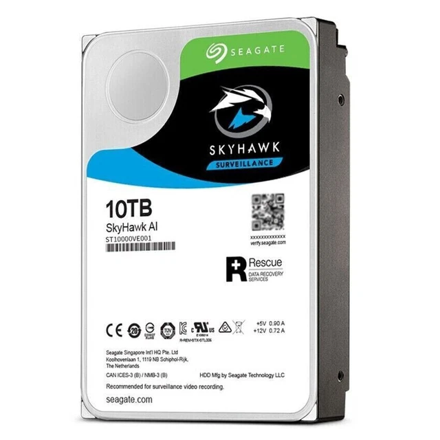 SEAGATE ST10000VE001 SKYHAWK AI Internal Hard Drive 10TB 7200 RPM 256MB ...