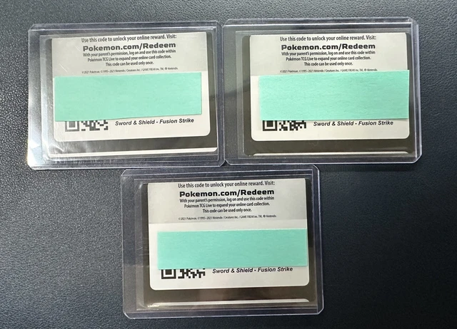 (3) POKÉMON TCG - Misprint Code Cards - Fusion Strike - Miscut NM/M OC ...