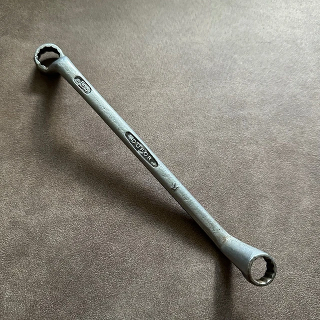 VINTAGE DUFOR 9/16 AF x 1/2 AF DOUBLE OPEN END SPANNER WRENCH HAND TOOL ...