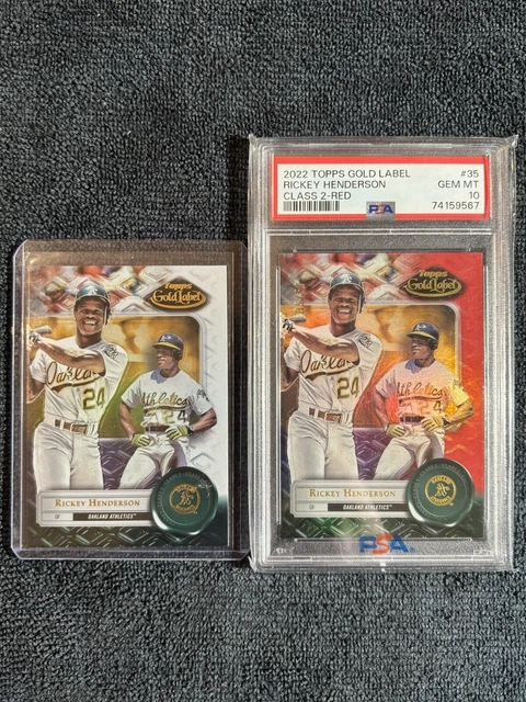 PSA10 ️2022 Rickey Henderson Topps Gold Label ️Classe 2 ROUGE 35/50 ...