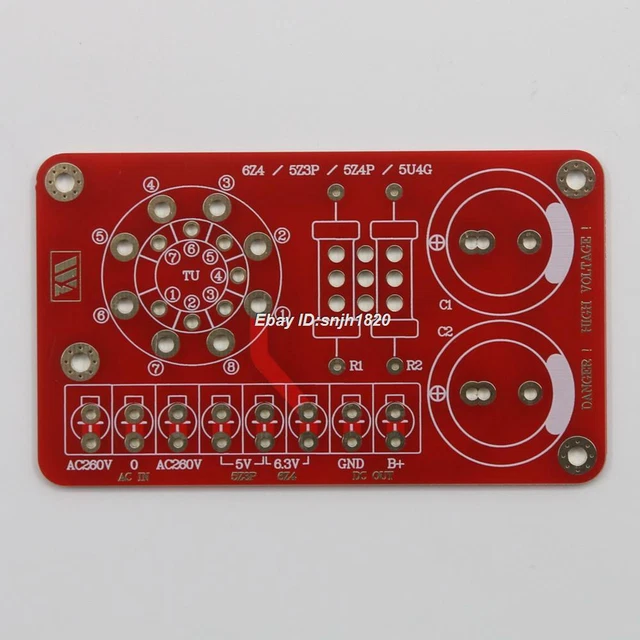 HIFI RÖHRENVORVERSTÄRKER GLEICHRICHTER Netzteil Platine PCB für 6Z4 ...