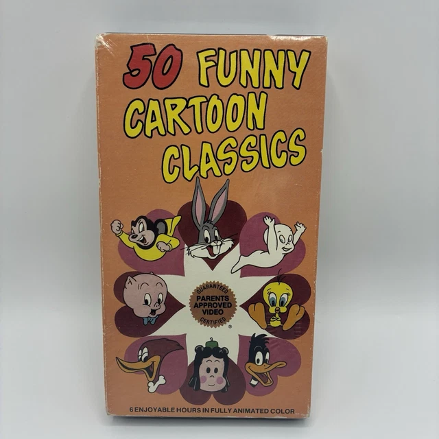NEW SEALED 50 Funny Cartoon Classics VHS Tape 1989 6 hours VTG Looney ...