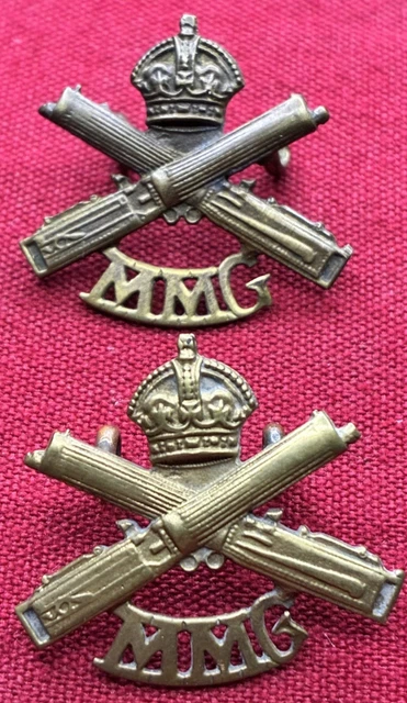 RARE PAIR OF WW1 Motorised Machine Gun Corps Brass Collar Badges-copper ...