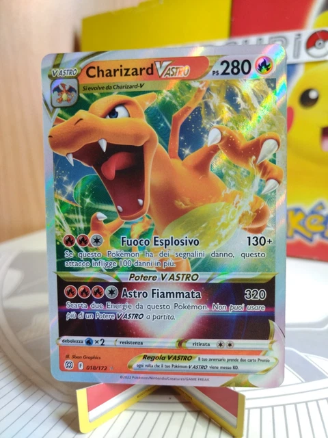 CARTA POKÉMON Charizard V ASTRO - Astri Lucenti 018/172 - Rara Holo ...