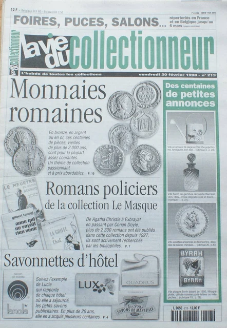 007280 - LA vie du collectionneur - Numéro 213 du 20 Février 1998 ...