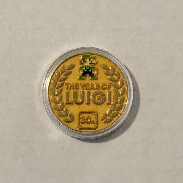 NINTENDO 30TH ANNIVERSARY Year Of Luigi Commemorative Coin Mint RARE ...