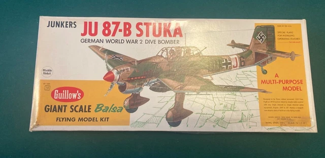 GUILLOW'S JUNKERS JU 87-B Stuka Balsa Flying Model Kit # 1002 EUR 83,66 ...